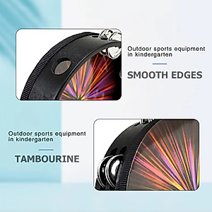 Radiant Tambourine Handheld Drum Bell: Double Row Tambourines 8 Inch Musical Instrument Reflective Hand Drum for Church KTV Party Silver