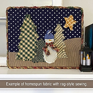 Americana Navy Blue Polka Dot Homespun Cotton Fabric by JCS - Sold by The Yard