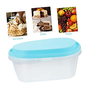 Mikinona 1Set Cake Boxes and Ice Cream Containers Reusable Plastic Ice Cream Tubs for Freezer Storage Ideal for Homemade Ice Cream and Desserts
