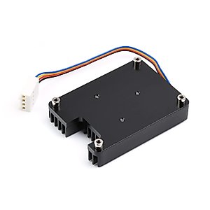 waveshare Cooling Fan for Raspberry Pi Compute Module 4 CM4, All-in-one Heatsink, PWM Speed Adjustable, 8000±10% RPM, Low Noise, with Thermal Tapes