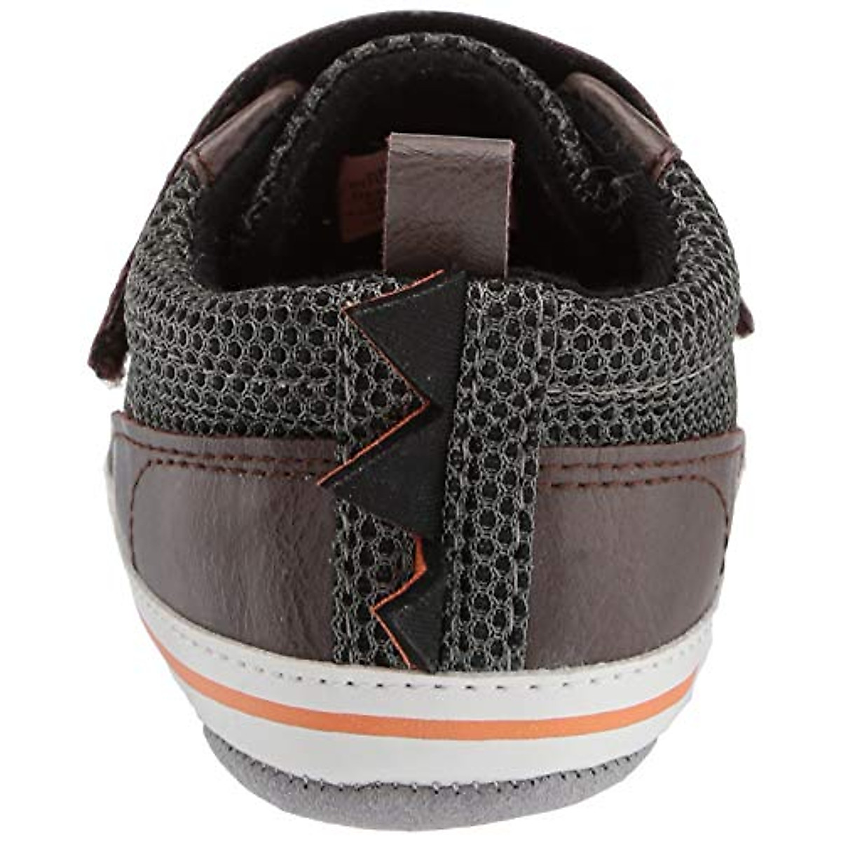 RO + ME by Robeez Baby Boy Crib Shoes Boys Infant Athletic Sneaker, Dinosaur Brown, 18-24 Months