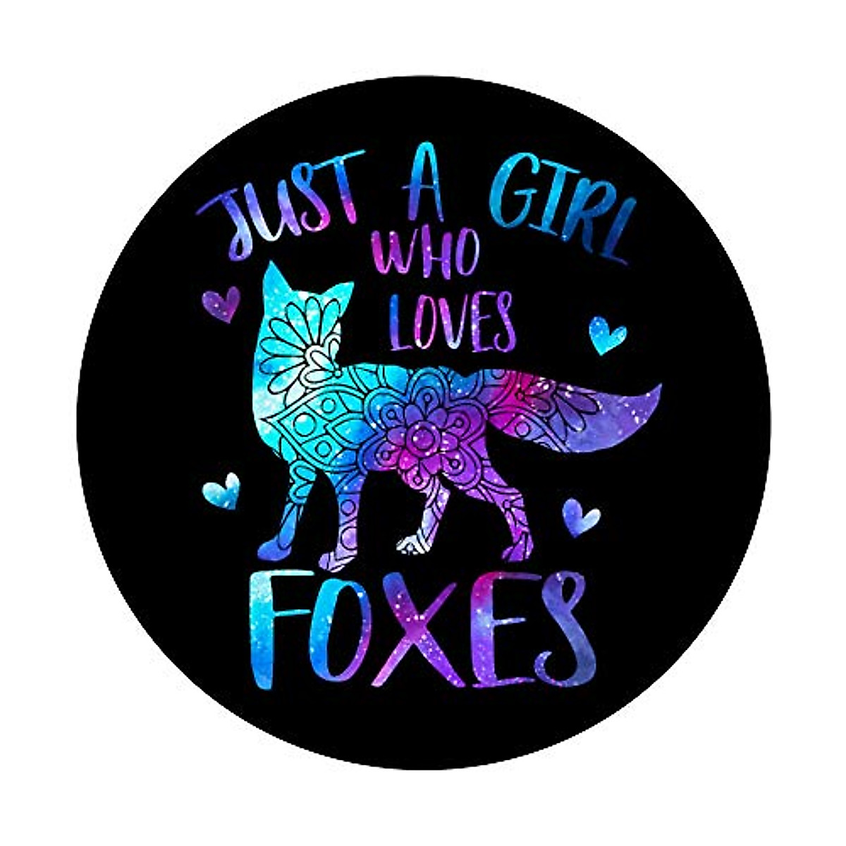 Just a Girl Who Loves Foxes Galaxy Space Cute Fox Girls Gift PopSockets Grip and Stand for Phones and Tablets