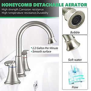 Faucet Aerator for Shower Bathroom Kitchen Faucet Parts Compatible with Moen 116618BN, High Flow Sink Aerator Replacement, 2.2 Gallon Per Minute, Finish Brushed Nickel