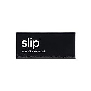 Slip Silk Sleep Mask, Black (One Size) - 100% Pure Mulberry 22 Momme Silk Eye Mask - Comfortable Sleeping Mask with Elastic Band + Pure Silk Filler and Internal Liner