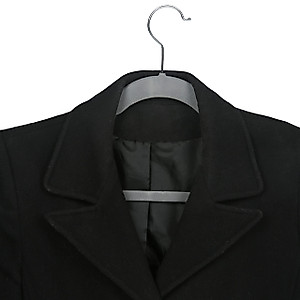 Simplify Extra Wide 21” Velvet Coat Hangers | 24 Pack | Slim Design | Heavy Duty | Holds 10 Pounds | Closet Organization | Shirt & Clothes | Grey