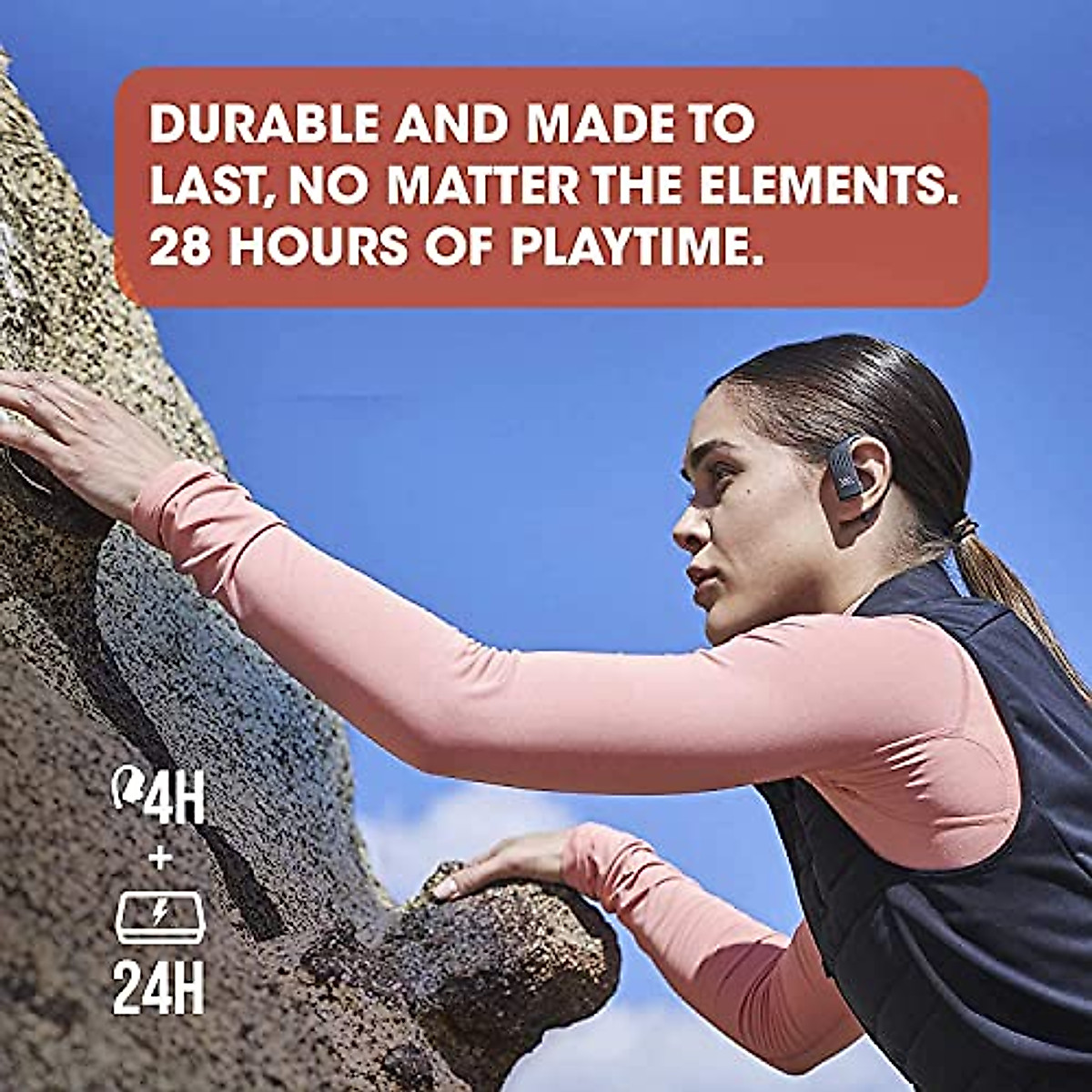 JBL TWS True Wireless in-Ear Headphones Bundle with Deluxe Hardshell Case (Endurance Peak, Red)