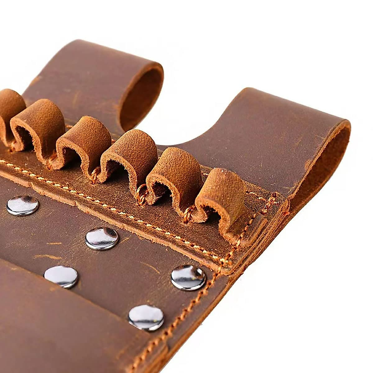 PMZ Archery Traditional Arrow Quiver Brown Crazy Horse Leather for Recurve Bow Hunting Bow