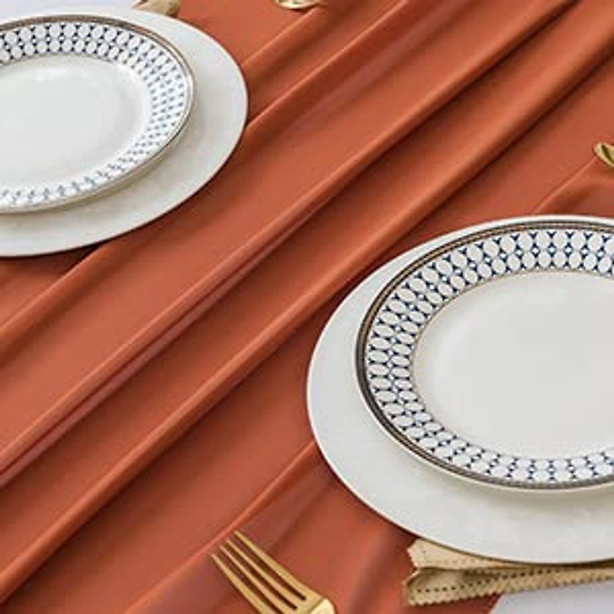 flohar 1Pack 10ft Chiffon Table Runner 29x120 Inch Sheer Romantic Table Runner for Wedding Birthday Party Bridal Shower Outdoor Decoration-Rust