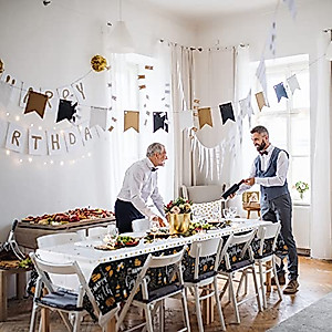 3 Pieces Whiskey Birthday Tablecloth Whiskey Cheer Happy Birthday Table Cover Beer Tablecloth Whiskey Birthday Party Decorations for Men Birthday Beer Theme Parties, 54 x 108 Inches