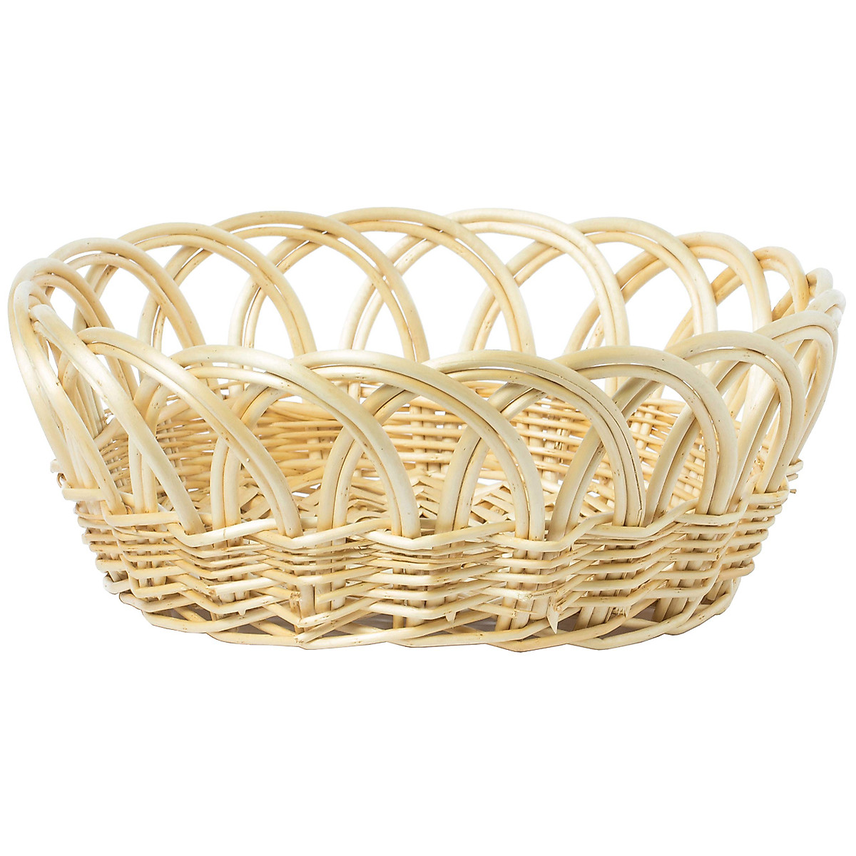 Vintiquewise 16 Inch Decorative Round Fruit Bowl Bread Basket Serving Tray, Large
