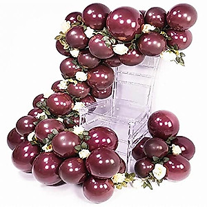 118pcs Burgundy Gold Balloon Arch Garland Kit Double Stuffed Wine Red Balloons Gold Dot Confetti Balloon for Valentines Day Birthday Wedding Decorations Baby Shower Bridal Shower Globos