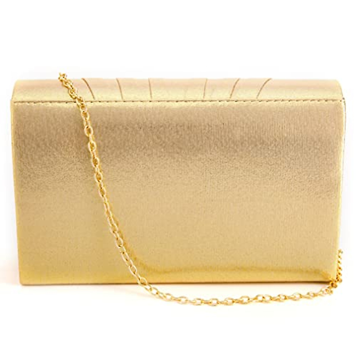 SUCCUNA Clutch Purses Envelope Evening Bag For Women Girl Gold Shimmery Pleated Crossbody Handbags for Wedding Party Dating