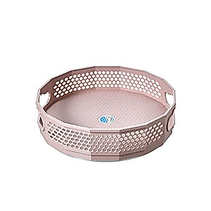 Lazy Susan Turntable Kitchen Storage Organizer Round Plastic Non Skid Spice Rack for Cabinet Pantry Fridge Countertop Vanity - 2 Sizes (Pink, 9 Inch)