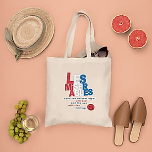 Les Miserables Victor Hugo Book Cover Art Black 15x15 inches Large Canvas Tote Bag Women