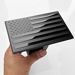 Bonrcea Heavy American Flag Metal Trailer Hitch Cover for 2 inch Receivers（with 5/8-Inch Pin Diameter Trailer Hitch Lock ）