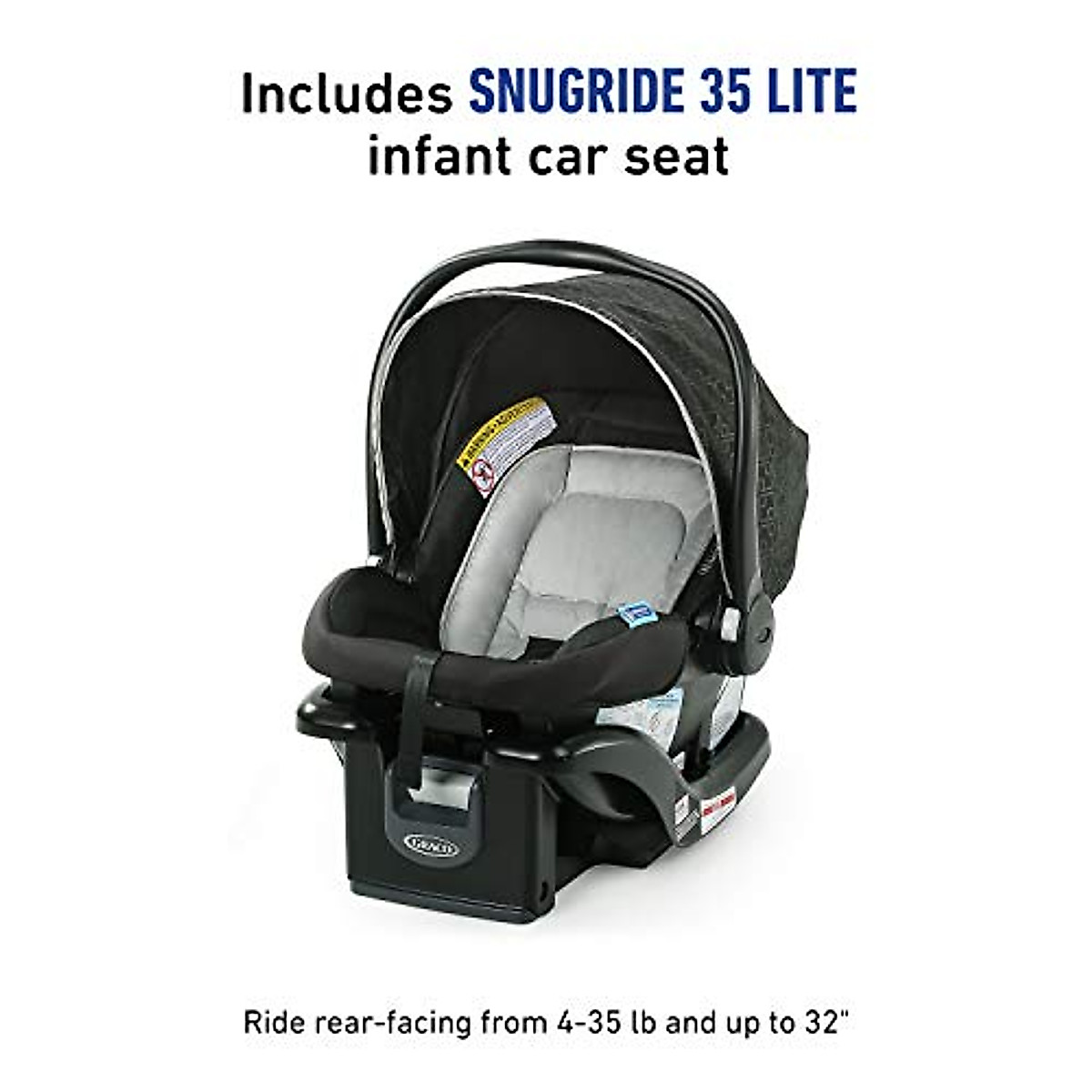 Graco NimbleLite Travel System | Includes Lightweight Stroller and SnugRide 35 Lite Infant Car Seat, Parent Storage, Compact Fold | Lightweight Stroller Under 15 Pounds, Frisco