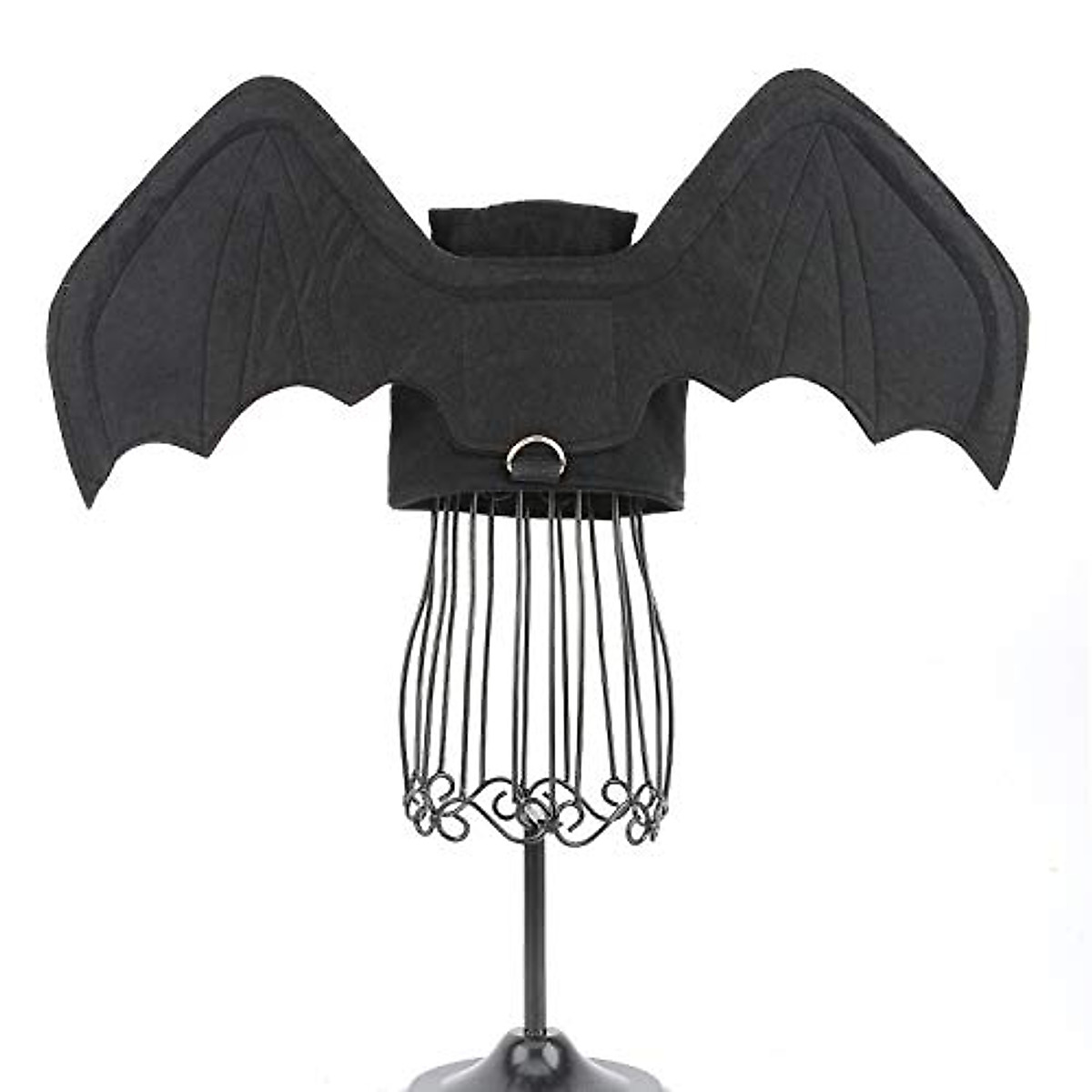 Ranphy Halloween Costumes for Small Dogs Cat Bat Harness with D Ring Puppy Bat Wings Cosplay Costume Clothes with Two Bells Pet Dress Up Accessories for Party S