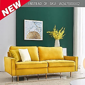 Modern Velvet Fabric Sofa 71"