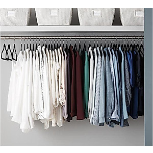 Method Mod Premium Velvet Hangers | Ultra Slim, Non-Slip, Durable Clothes Hanger, Coat Hanger, and Pants Hangers with 360 Degree Swivel Hook | Black Hangers 50 Pack