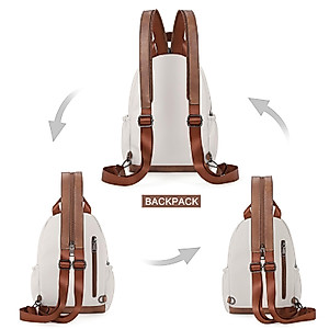 CLUCI Sling Bags for Women, Small Sling Bag for Women, Crossbody Bags for Women, Leather Sling Backpack Convertible Travel