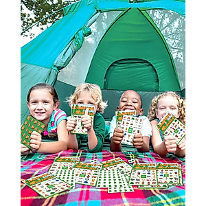Mosailles Camping Bingo Game Outdoor Indoor Activities Hike Field Trip Supplies Party Favors Card Games for Adults 24 Players Family Fun