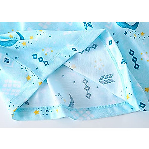 PNAEONG Women’s Pajama Set - Cotton-Blend Short-Sleeve Loose Top with Matching Capri Bottoms SY215-Blue Moon-XL