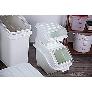 Caspian 12.6 gallons/ 200 cups Shelf-Storage Ingredient Bin with Scoop and Sliding Lid Commercial Food Storage for Kitchen,1 Piece (12.6 gallons/ 200 cups.)