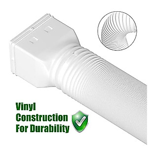 YOTODY 2 Pack Rain Gutter Downspout Extensions Flexible,Drain Downspout Extender Connector 21"-60",Screws for Included,White