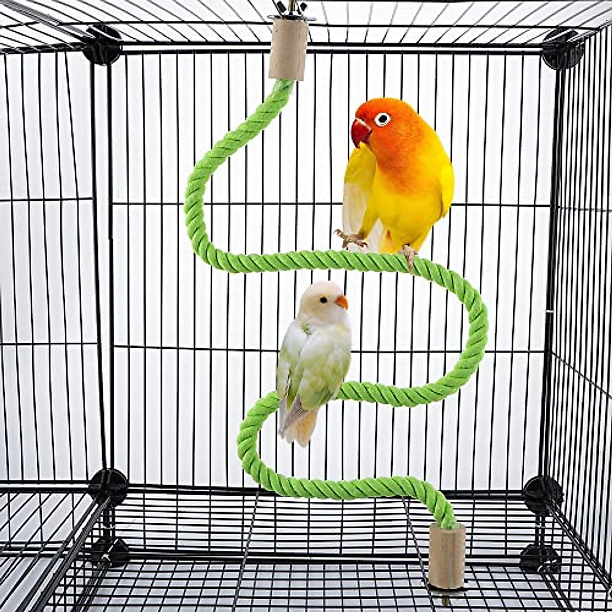 2 Pcs Bird Hemp Rope Perch Swing, Parrot Standing Stick Comfy Perches Birds Climbing Bendable Standing Stick (31.5" and 21.6")