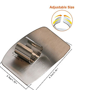 N / D 3 Pack Finger Guards for Cutting Kitchen Tool Stainless Steel Finger Guard Finger Protector Avoid Hurting When Slicing and Dicing for Food Chopping Cutting Knife Cutting