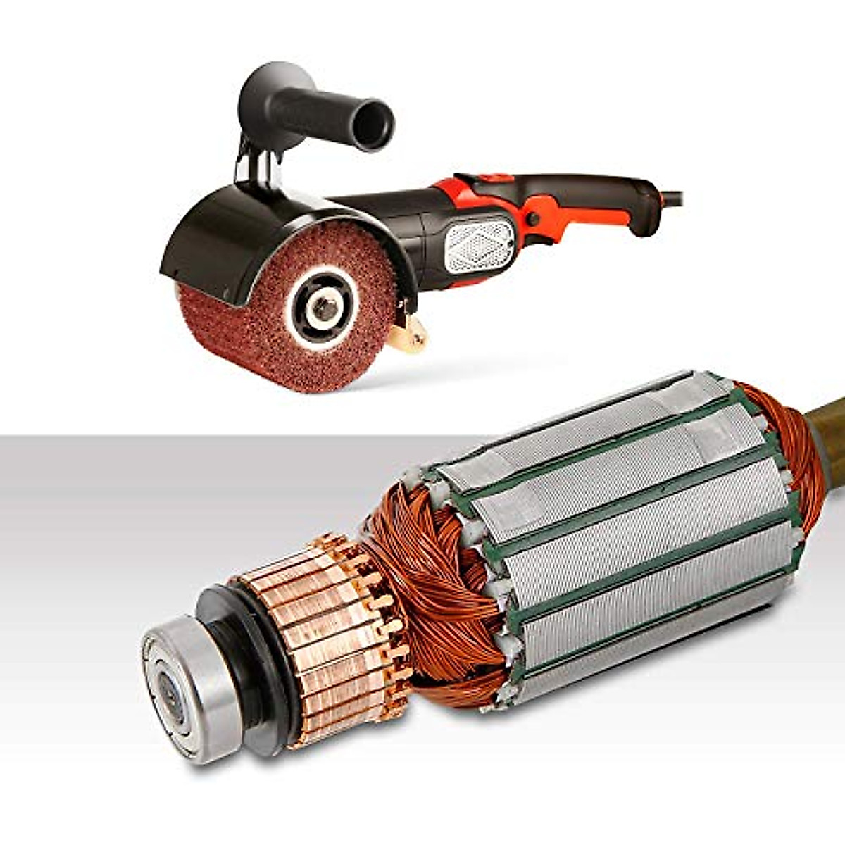 Burnishing Polishing Machine, ZFE 1200W 110V Burnishing Polishing Machine Polisher/Sander Set with 4PCS Non-woven Burnishing Wheels (80# 120# 240# 360#) for Metal and Stainless Steel Polishing