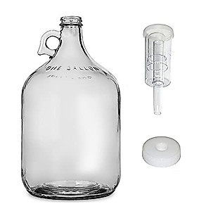 FastRack Glass Wine Fermenter Includes Airlock, 1 gallon Capacity, clear (B00BEYREIW), 1 Count (Pack of 1)