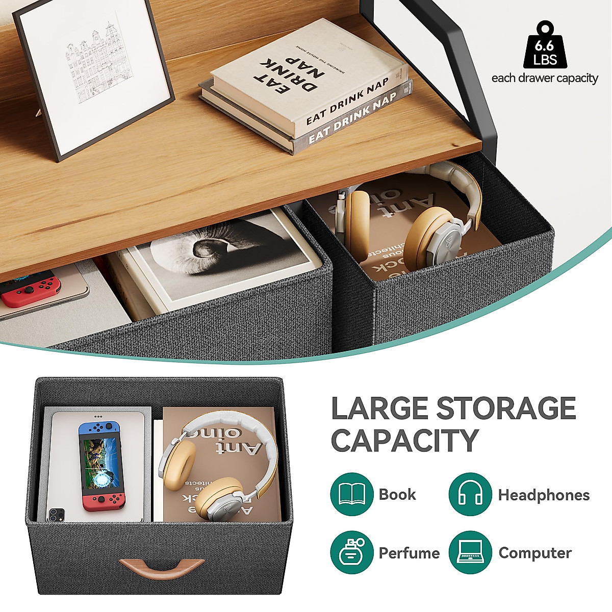 YITAHOME Dresser Drawers, Organizer Unit for Bedroom, Fabric Dresser Storage Tower, Organizer Unit for Bedroom