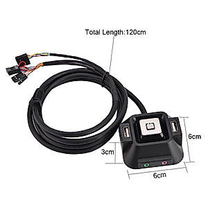 Zerone Desktop PC Switch Button Electricity Supply On/Off Reset HDD Push Button Reset Switch + Dual USB Ports + Audio Ports for Desktop Computer Case