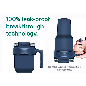 Four Leaf TrustyMate – 100% Leak Proof 40 Oz Tumbler with Handle and Built-In Straw Lid – Insulated Leak Proof Stainless Steel Tumbler
