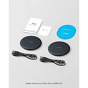 Anker 10W Max, 2 Pack 313 Wireless Charger (Pad), Qi-Certified Wireless Charging 7.5W for iPhone 14/14 Pro/14 Pro Max/13/13 Pro Max, Galaxy S10 S9 S8, S9 Plus (No AC Adapter)