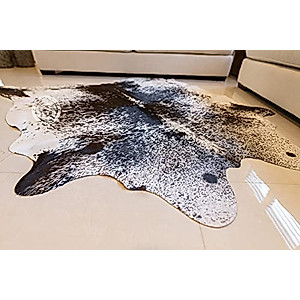 Genuine Salt and Pepper Black and White Cowhide Rug 6 x 7 ft. 180 x 210 cm