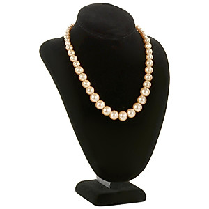 Displays2go Necklace Bust Jewelry Display Stands, Velvet, Large, 3-Pack