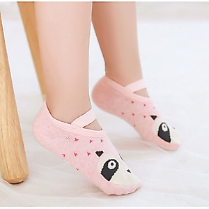 Yenzat Baby Toddler Anti Slip Non Skid Socks with Grip for Infant Girls Slippers 12-36 Months 6 Pairs