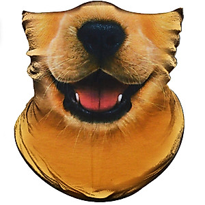 Obacle Seamless Face Mask Bandana Half Dog Face Mask Dust Wind Sun Protection Durable Thin Neck Gaiter 3D Tube Face Cover Mask for Men Women Motorcycle Riding (Dog Cute Open Mouth Yellow)