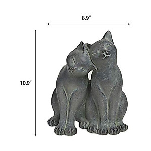 Newman House Studio Garden-Statues Cats Kitten-Couple Figurines Decor - Polyresin Sculpture for Outside Farmhouse Yard, 8.9 * 8.3 * 10.9 Inch