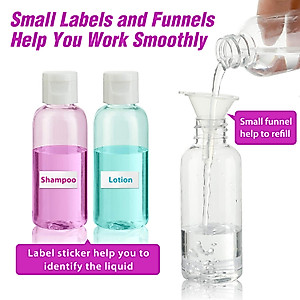 Dabacc 30 Pcs 2 oz Clear Plastic Empty Bottles, Travel Size Bottles with Flip Cap Small Bottles for Liquids Toiletries Shampoo Lotion Conditioner