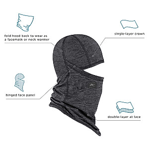 Turtle Fur Stria Quantum Balaclava Face Mask Hood Neck Warmer, Eclipse