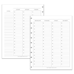 BetterNote Hourly Undated Calendar Refill for Discbound Notebook, Weekly Appointment Book, Fits Disc Levenger Circa, Arc, TUL, Big Happy Planner, Talia (Classic- 6 months, 11-Disc, 8.5"x11")