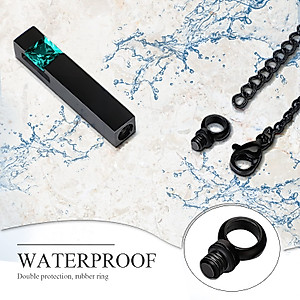 3 Pieces Cremation Urn Necklace for Ashes Keepsake Cremation Jewelry Vertical Bar Zircon Crystal Urn Necklace Urn Stainless Steel Memorial Pendant for Women Men Loved Ones (Light Blue Zircon)