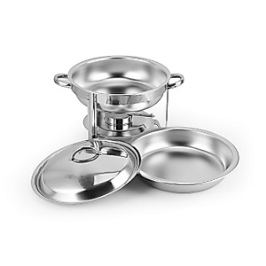 CHEFQ [Set Of 2] Round Chafing dish buffet set Stainless Steel 4 Quart Capacity