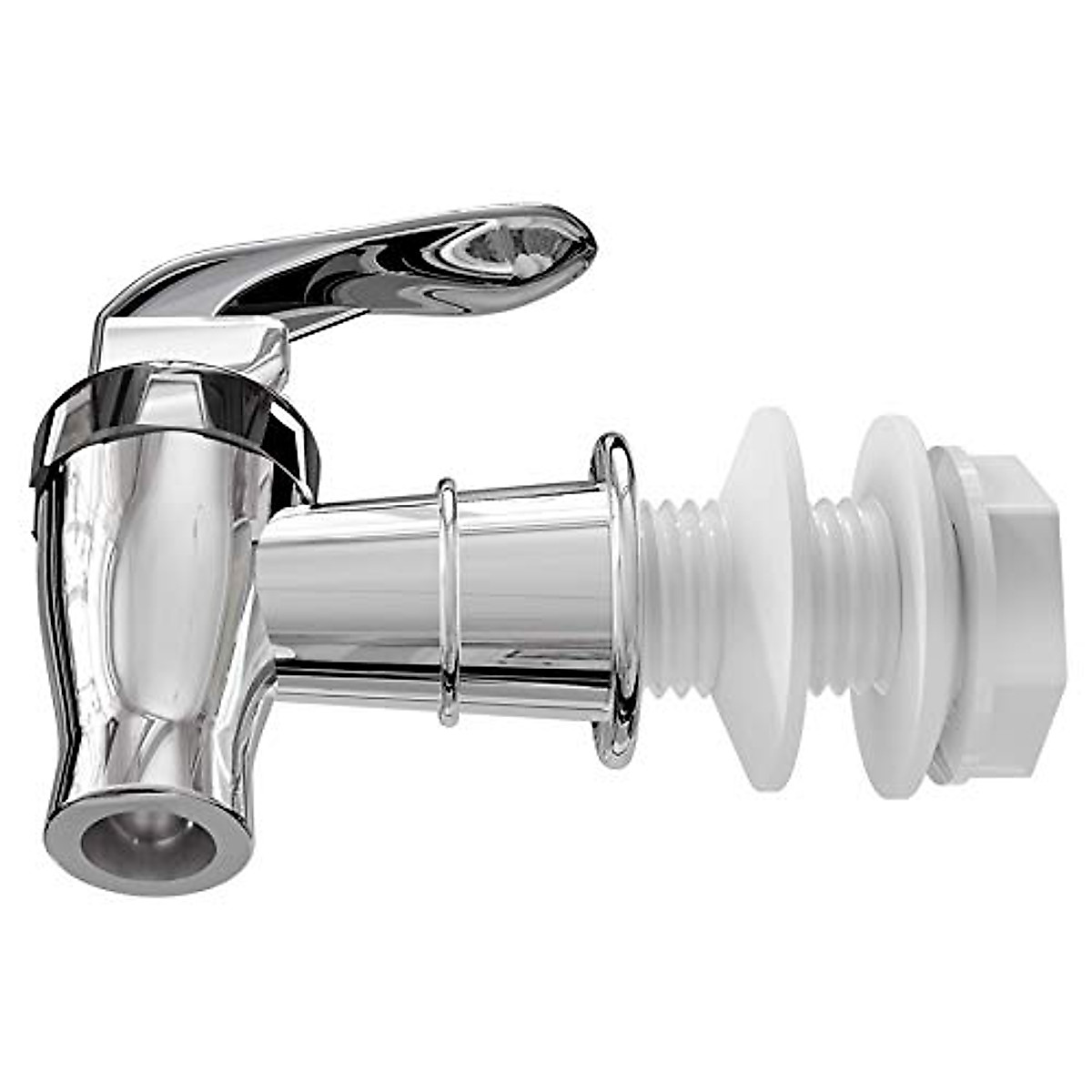 Silver Beverage Dispenser Replacement Spigot - Push Style for Drink Dispensers with Spout - Fits Mason Jar, Glass, and Plastic Pitchers - Ideal for Parties and Events