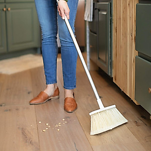 Full Circle Service Bamboo Broom, White