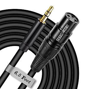 Sound harbor XLR Female to 3.5mm Microphone Cable, XLR to 1/8 Inch Female Patch Cables, 6.5 Feet