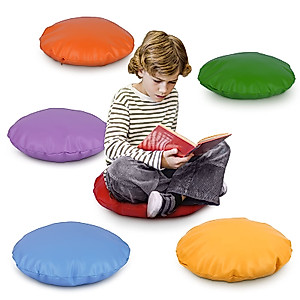 GAMENOTE Round Floor Cushions for Classroom - Comfy Memory Flexible Seating Floor Seat Cushion for Kids Distance Learning (6 Pieces)